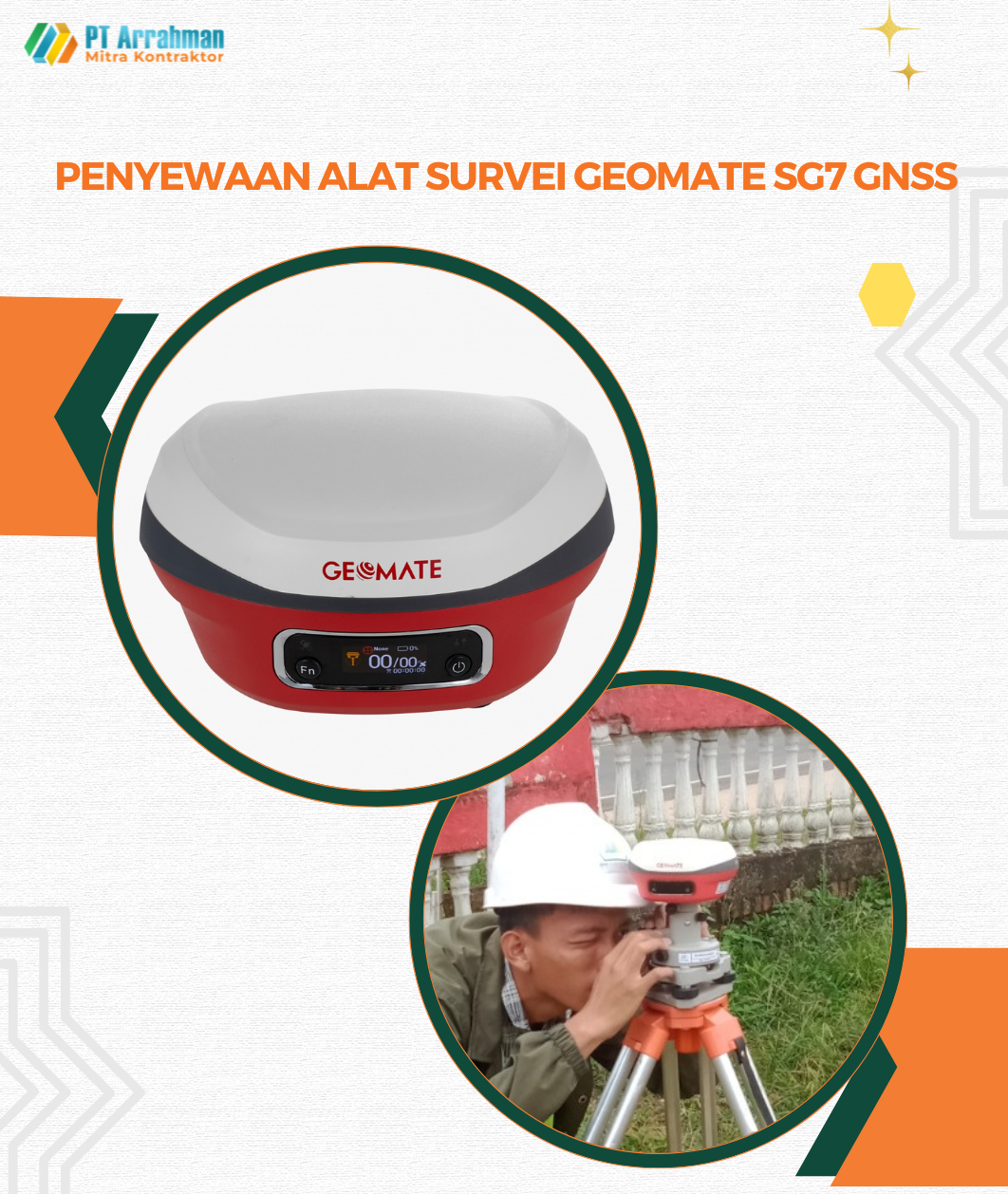Sewa Alat Survei Geomate SG7 GNSS - PT Arrahman